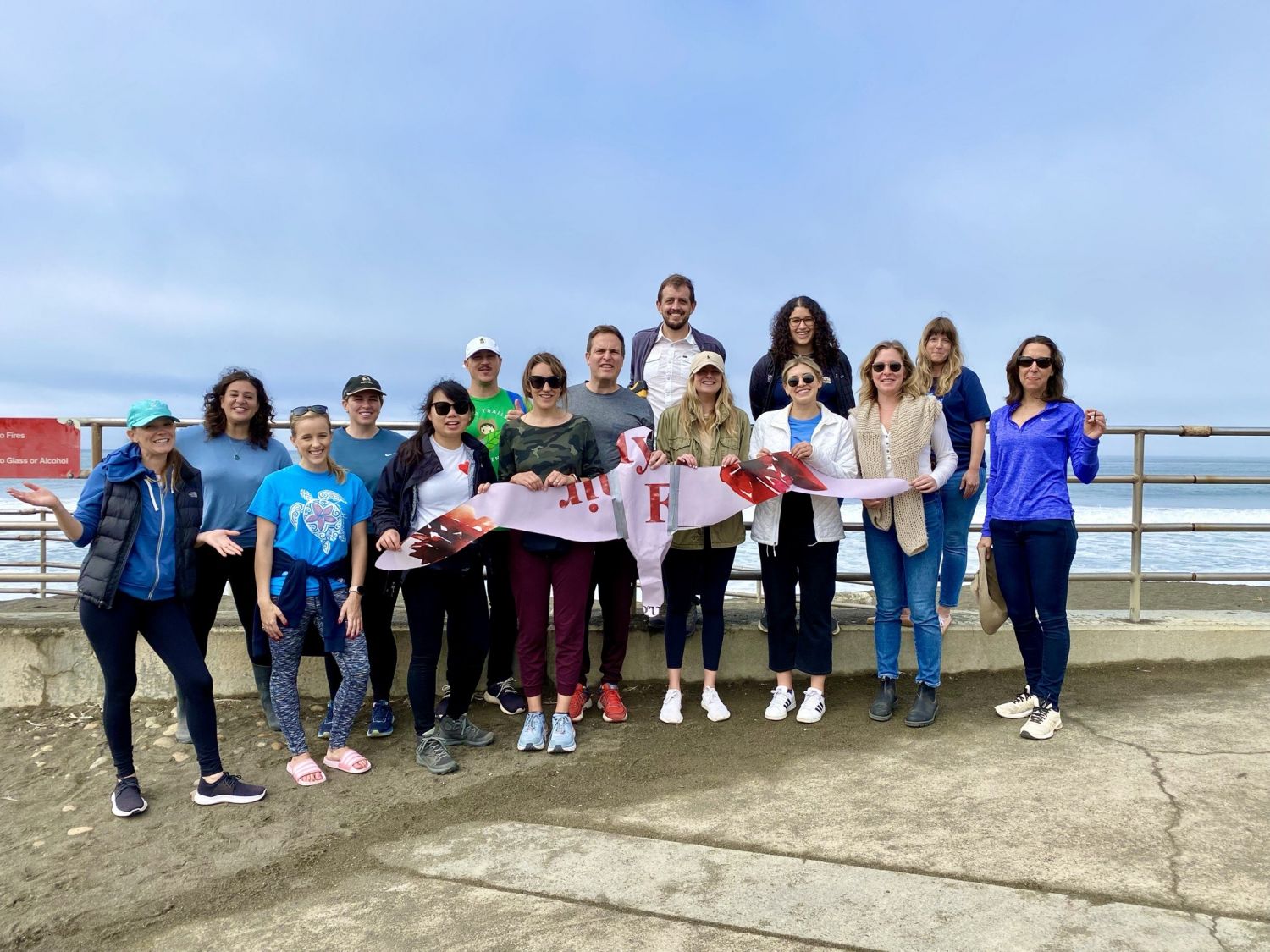 Salesforce volunteers at Sharp Park beach - Pacific Beach Coalition